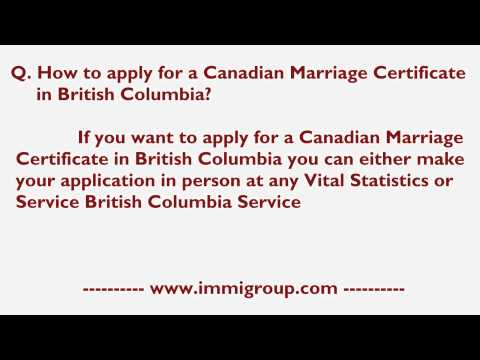 How To Apply For A Canadian Marriage Certificate In British Columbia?