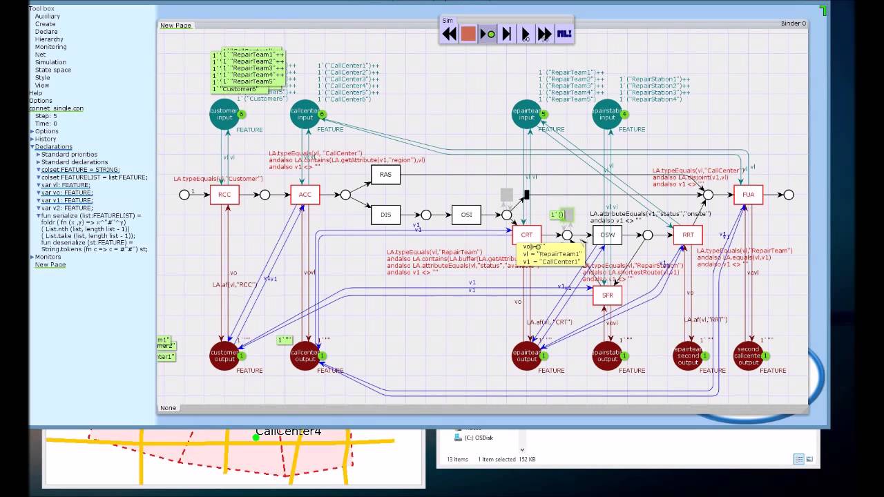 Location-Aware CPN Tools Simulator Extension Demonstration