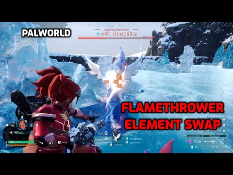 Palworld: New Weapons - Flamethrower | Flamethrower Elements Test | Sakurajima Update