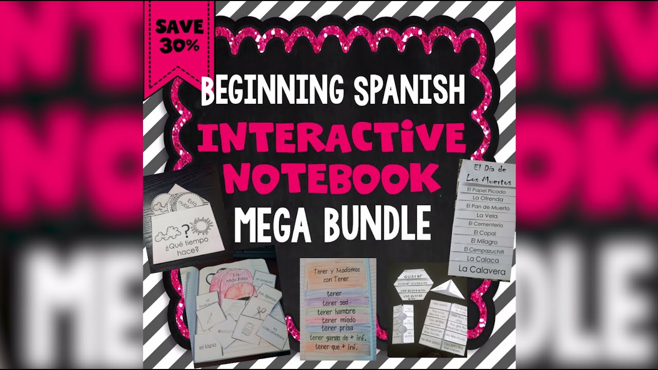 Beginning Spanish Interactive Notebook Mega Bundle | Island Teacher