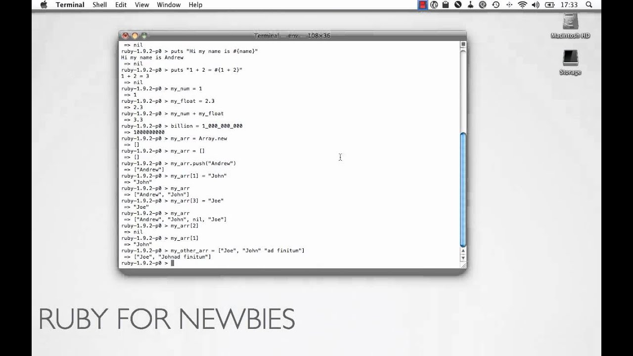 Ruby for Newbies: Variables, Datatypes, and Files