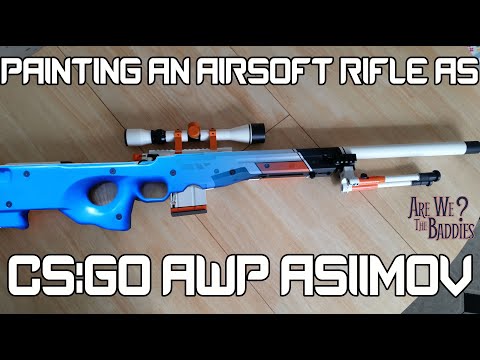 CSGO AWP Asiimov sniper rifle from airsoft - the painting process
