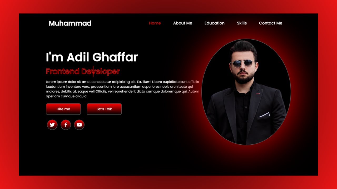 Build a Complete Responsive Personal Portfolio Website using HTML CSS Javascript#tutorial#html5#css3
