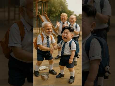 Modi vs Kim in Wild School Brawl!Putin & Trump Cheers | #modi #funny #ai #shorts #viral #trending