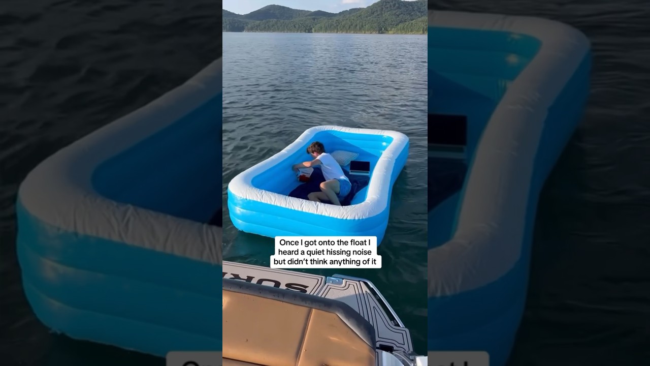 This was the scariest moment of my life 😰 #lake #float #swimming