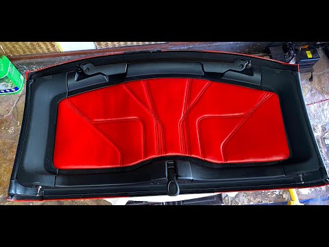 2020 Corvette Custom Headliner with Red Leather and Black Stitching