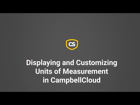 CampbellCloud での測定単位の表示とカスタマイズ: CampbellCloud Data Explorer...