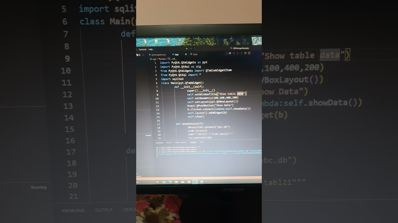 Pyqt6 | show table data in QTableView | CodeLearning