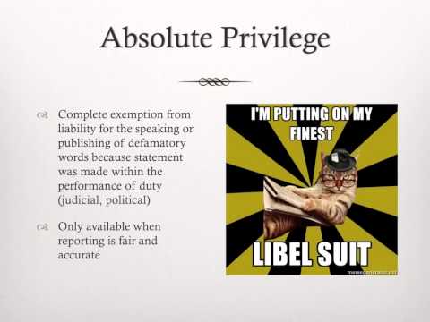 Lecture video: Libel defense