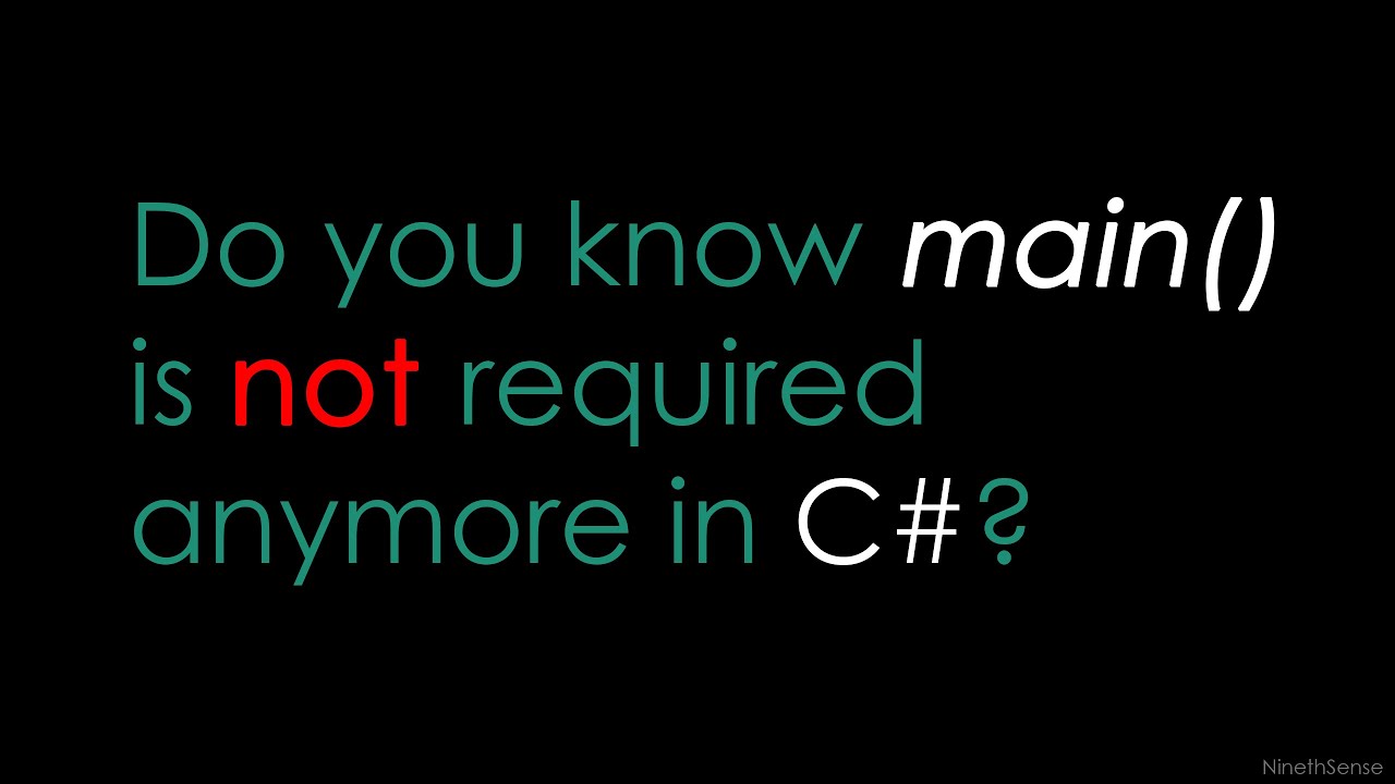 How to write a C# program without main() function in .NET5 and later