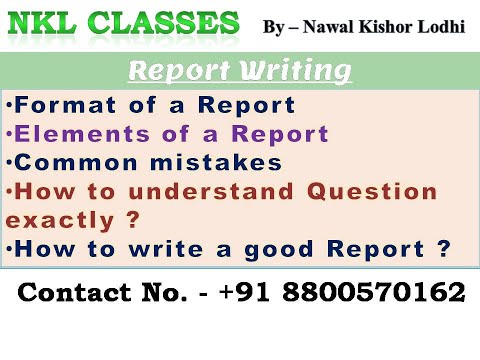 How to write a good report ? || Format of Report Writing || Elements of Report Writing