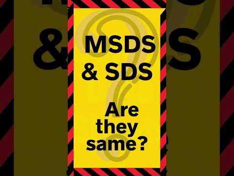 MSDS vs SDS: A Quick Guide / What is MSDS & SDS and What is Difference #shortsvideo #shorts #sds