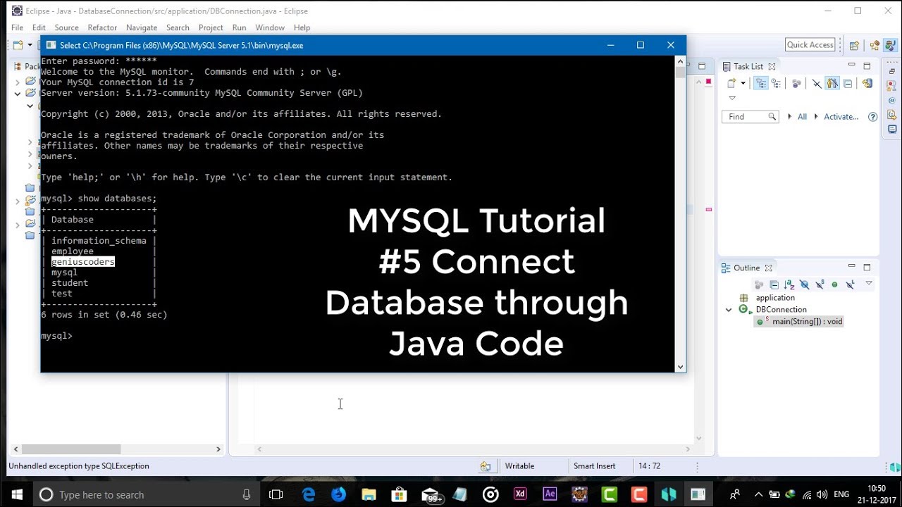 MYSQL Tutorial #5 Connect database through Java Code