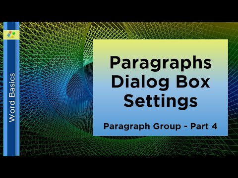 Word Basics - Paragraphs Dialog Box Settings | Technology Education