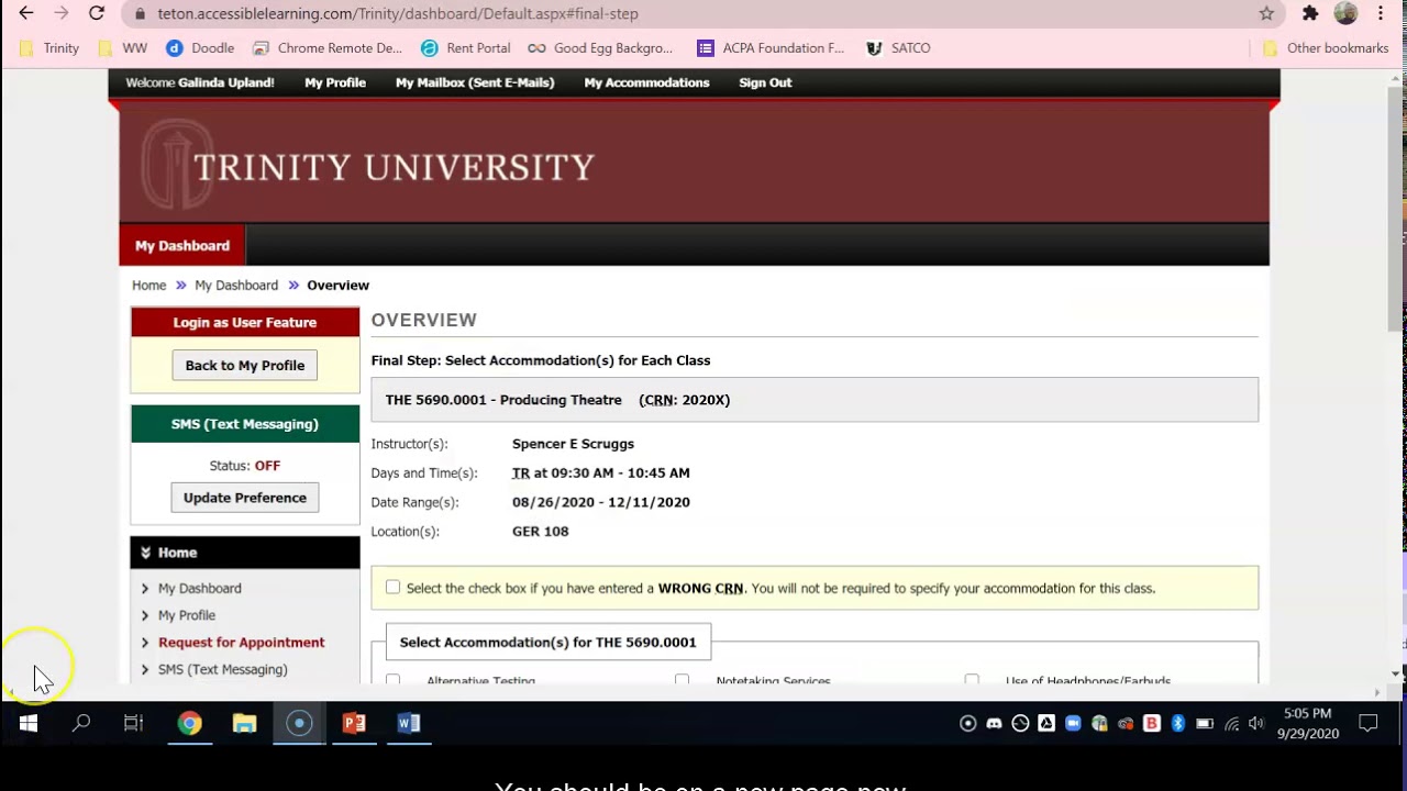 Requesting Academic Accommodations in SAS Link