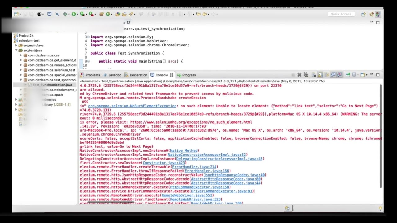 Synchronization in Selenium
