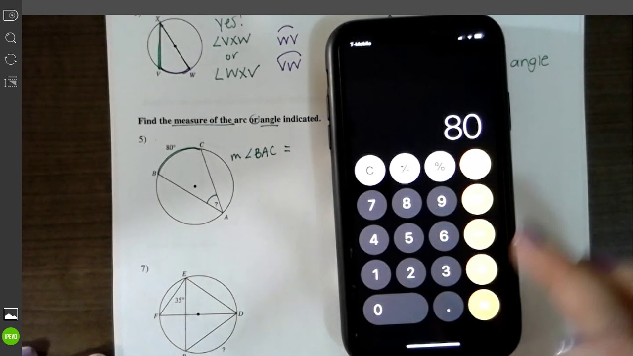 U5T1 Inscribed Angles Practice Problems