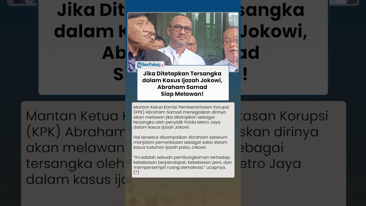Abraham Samad Tantang Balik! Bak Tak Takut: Siap Lawan Jika Ditetapkan ...