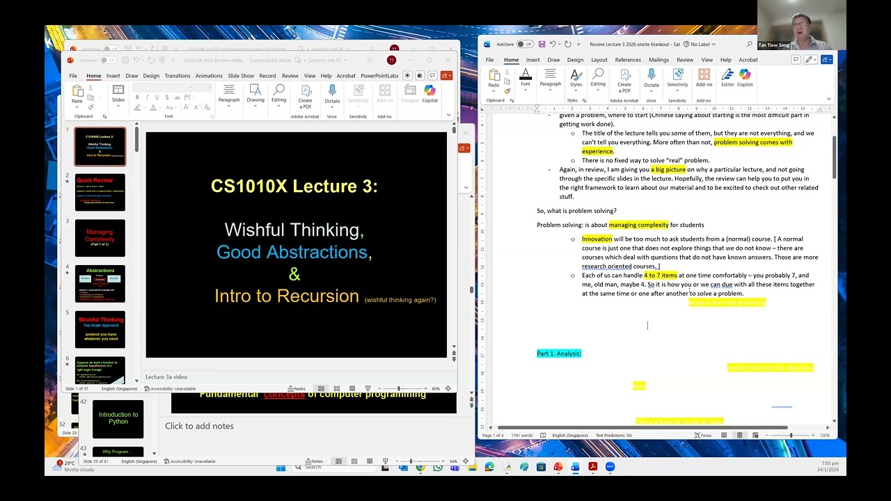 Review 02 and Tutorial 01 (Repeat) on 24 Jan 2026 (Sat) [CC]