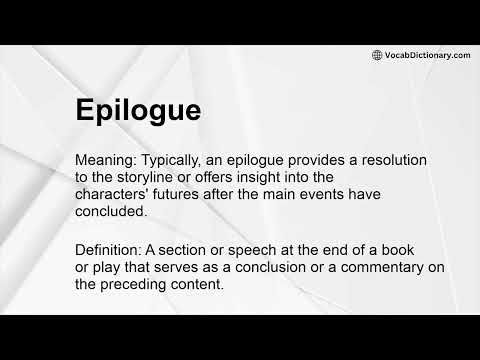 Epilogue Meaning