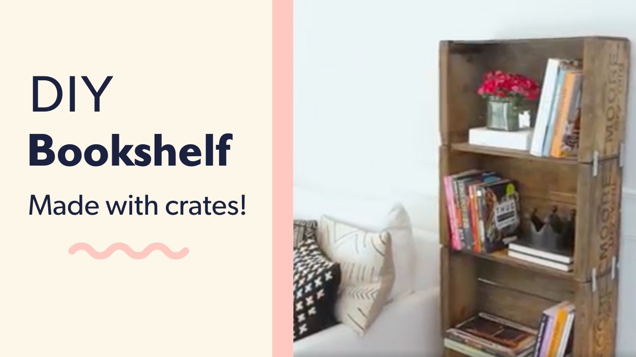 DIY Bookshelf Made from Crates