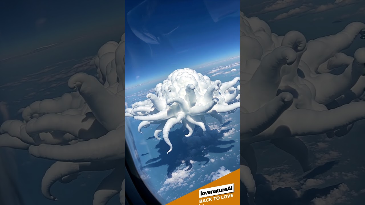 Strangely shaped clouds #cloud #clouds #sky #planeview  #nature #relax #beautiful #naturebeauty #ai