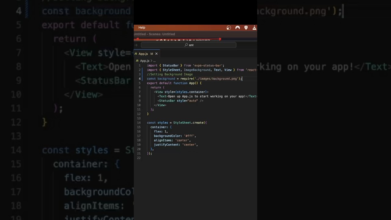 React Native Image Background #reactnative #mobile #shorts