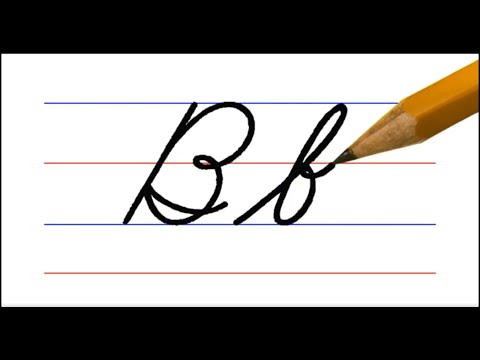 letter B, cursive handwriting practice