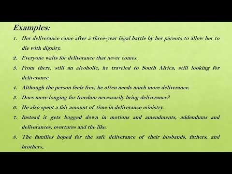 Deliverance Meaning and Example Sentences