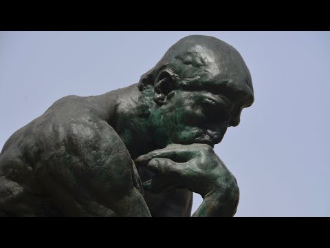 Rodin's The Thinker and a Geocache Nearby