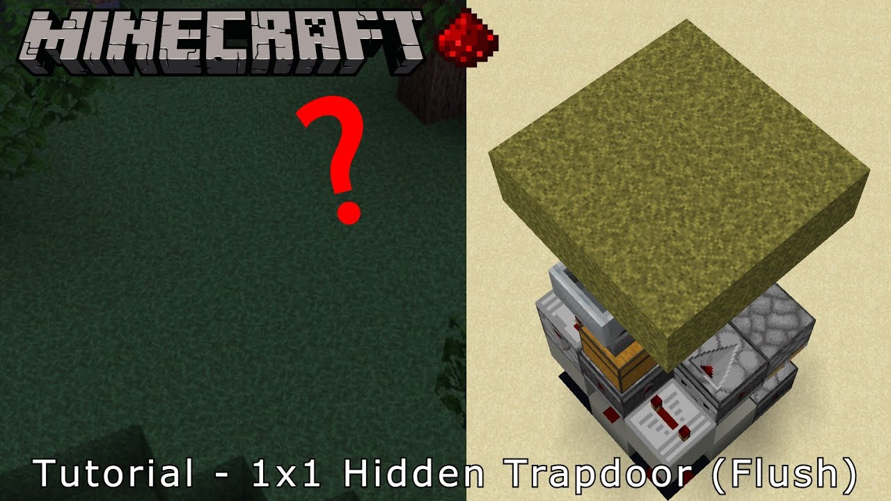 1x1 Hidden Item-Activated Piston Trapdoor (Flush) - Minecraft Java Edition [Tutorial]
