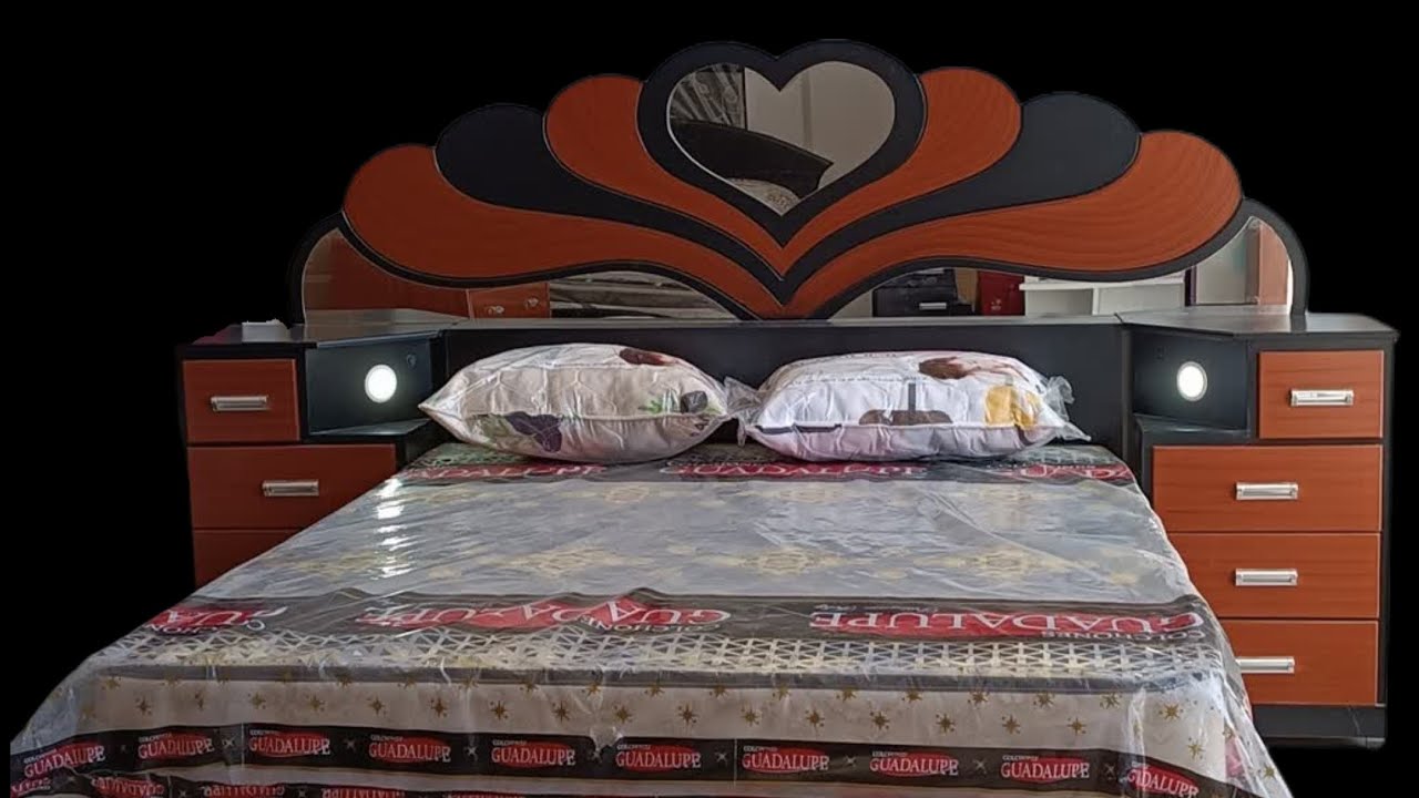 CAMA DE 2 PLAZAS MODELO CORAZÓN CON ESPEJO