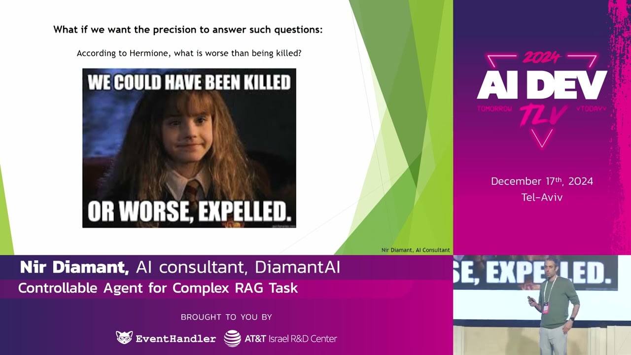 Nir Diamant @ AIDevTLV '24 ｜ Controllable Agent for Complex RAG Tasks