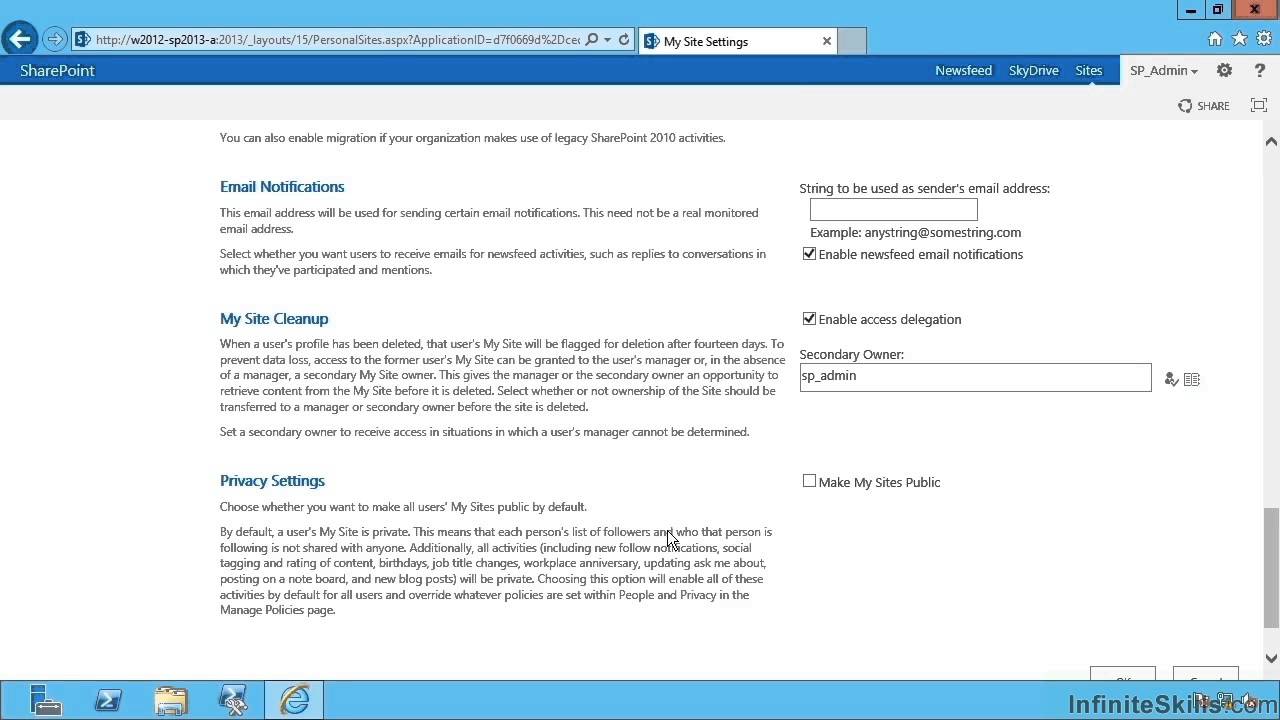Administer SharePoint Server 2013 Tutorial | Configuring My Sites