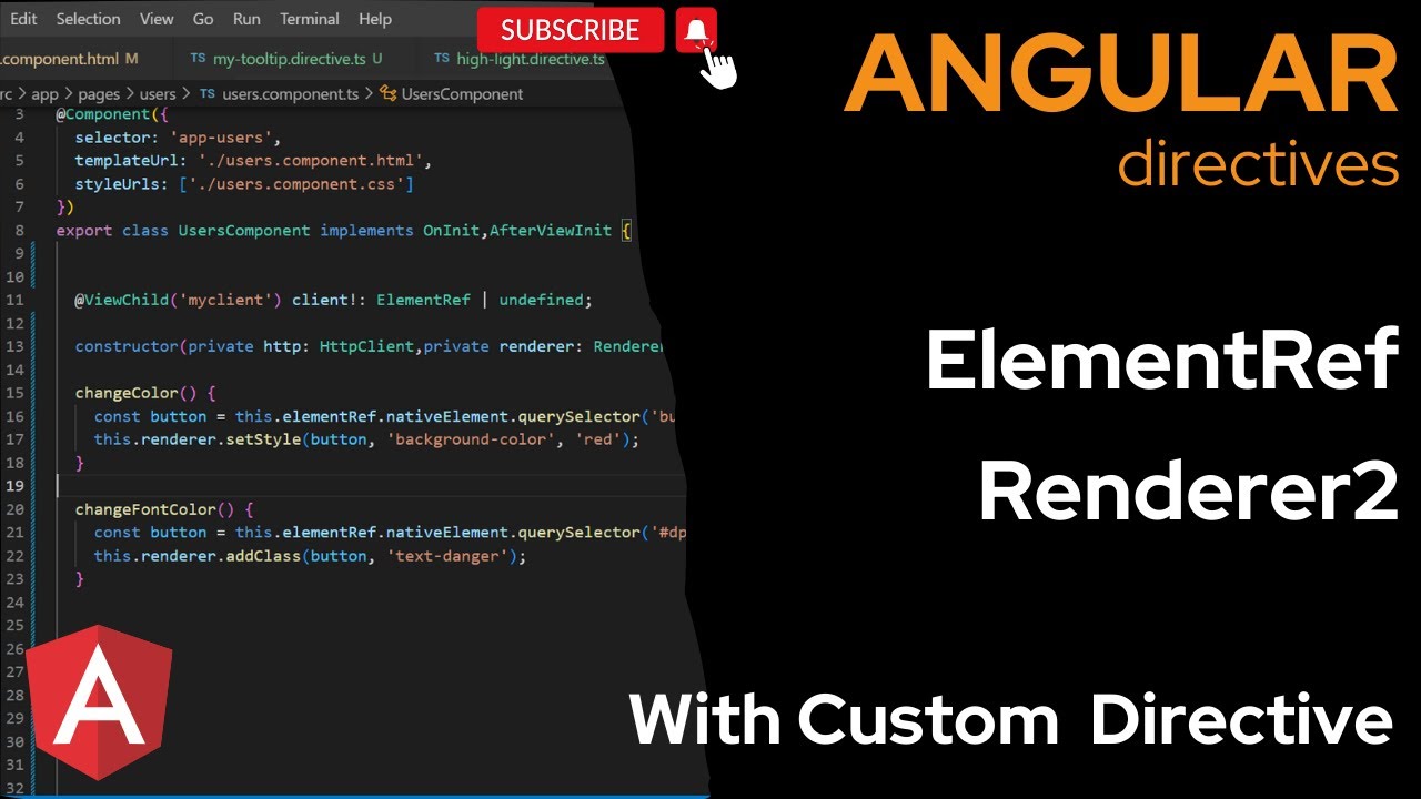 What Is ElementRef  and  Renderer2 in Angular | angular tutorial | Angular 15