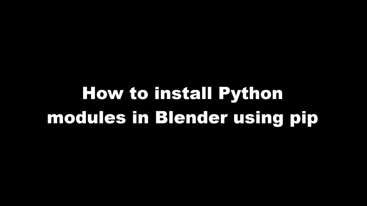 Install Python modules in Blender with pip