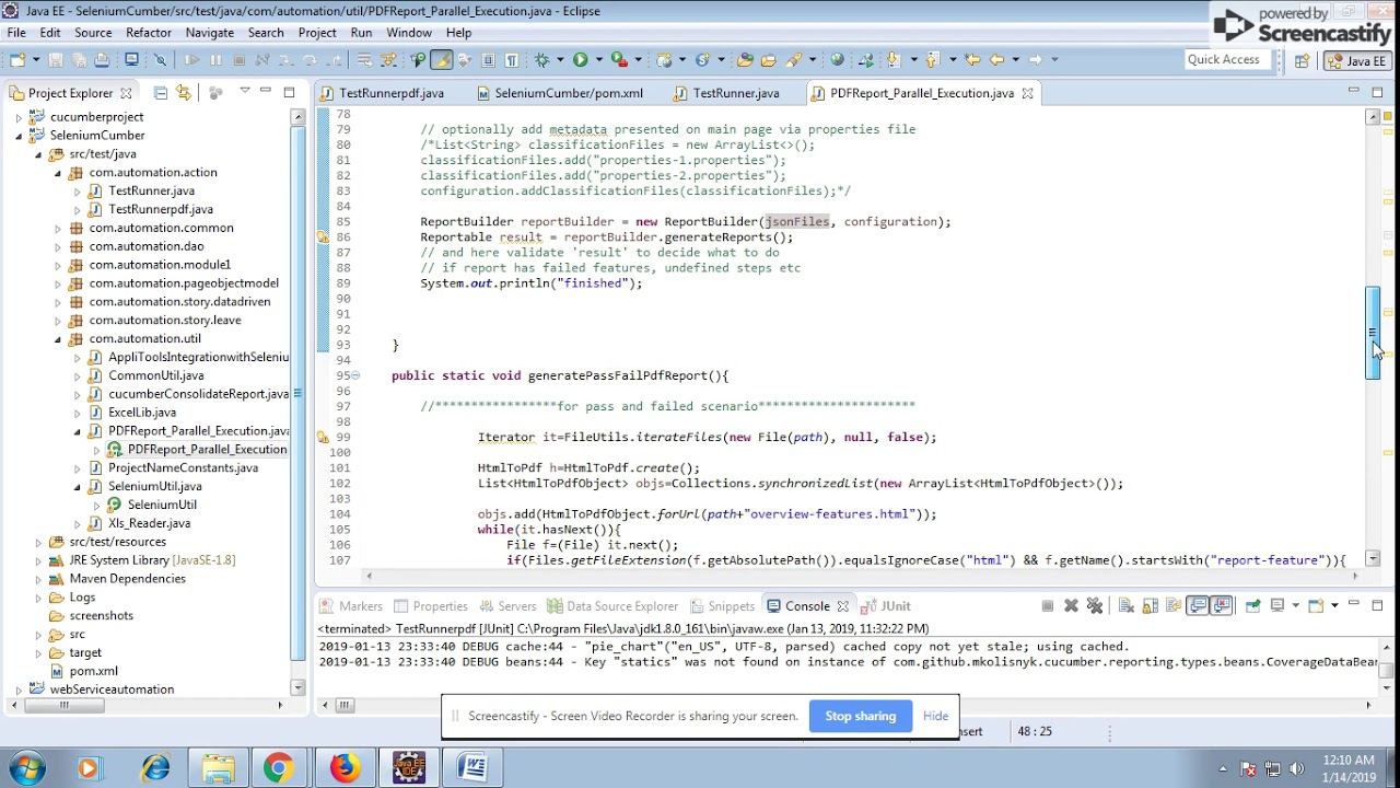 PDF Report  Generation In Parallel Execution Using Cucumber
