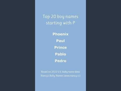 Top 20 boy names starting with P