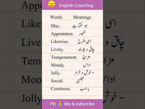 "Important English Words with their Urdu Meanings 👍"