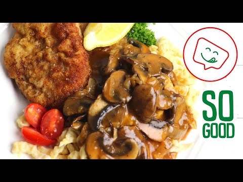 Jagerschnitzel - Authentic German Schnitzel with Brown Jager Sauce
