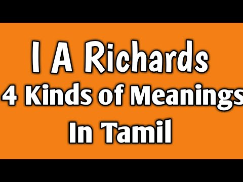 Four Kinds Of meanings by I.A Richards (Sense,Feelings,Tone, Intention) in Tamil