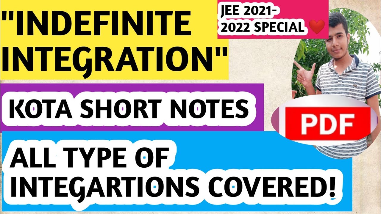 🔥Indefinite Integration All types problem type covered kota short notes! Jee mains 2021 special