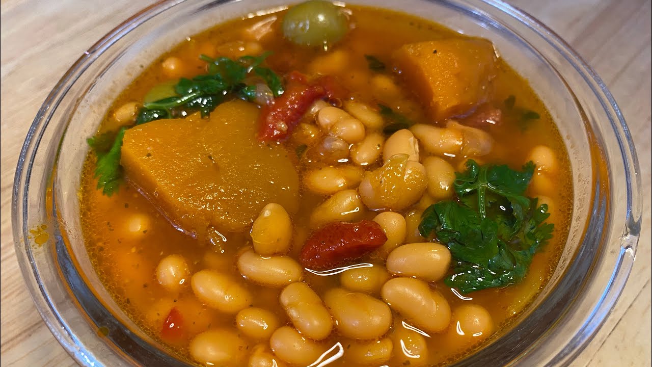 Hearty Puerto Rican White Beans | Habichuelas Blancas Guisadas