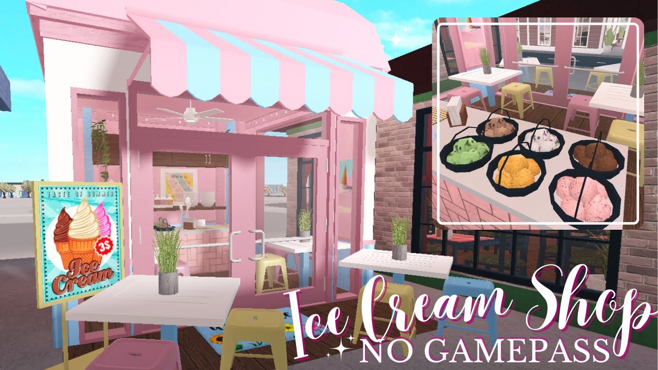 BLOXBURG: NO GAMEPASS TOWN (Last Part: Ice Cream Shop) *SMALL PLOT* | Roblox