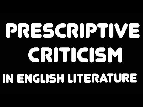 Prescriptive criticism in hindi | Prescriptive criticism in English literature
