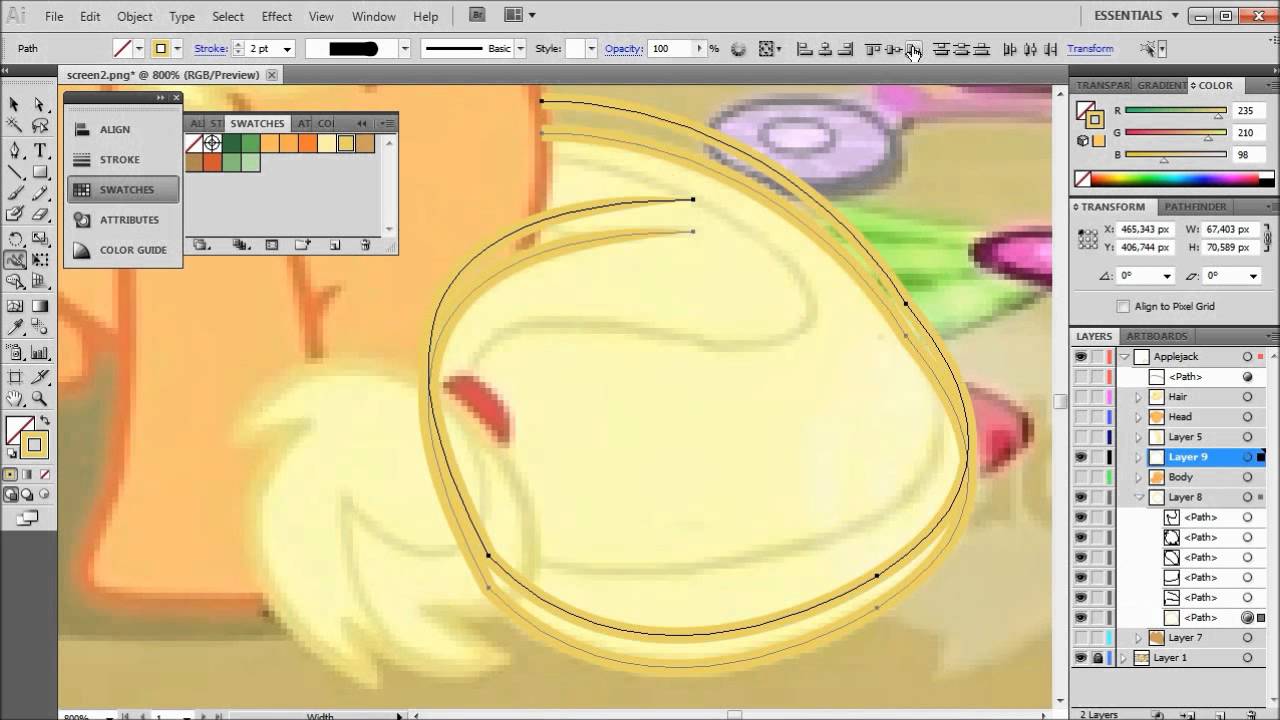 Applejack vector timelapse