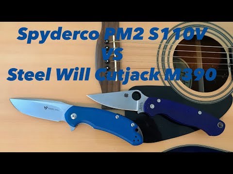 Spyderco Paramilitary 2 S110V vs Steel Will Cutjack M390 - SUPER STEEL SHOWDOWN!!!