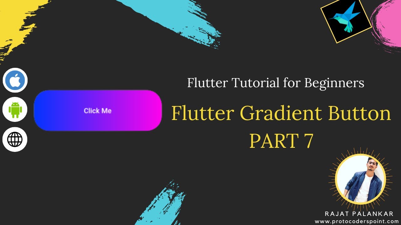 flutter gradient button design | Flutter tutorial for beginner - PART 7