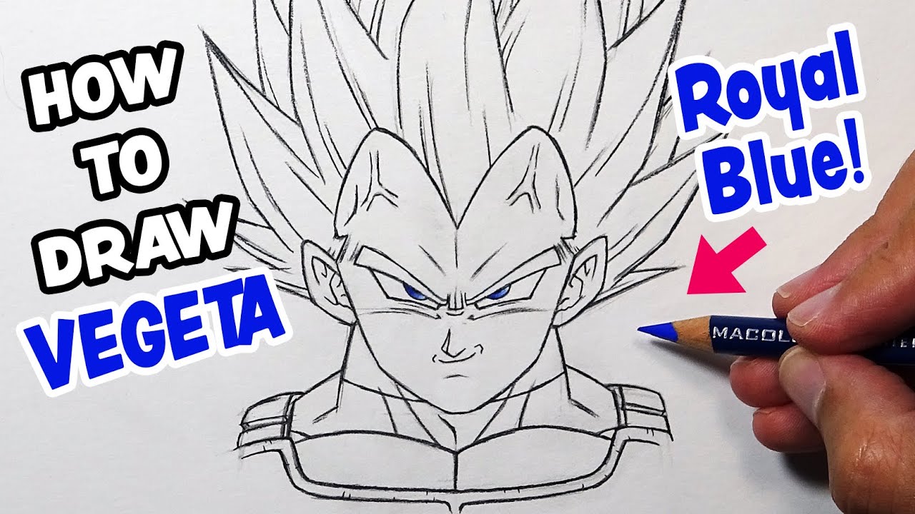 How To Draw VEGETA Super Saiyan Blue Evolution! - Step By Step Tutorial!