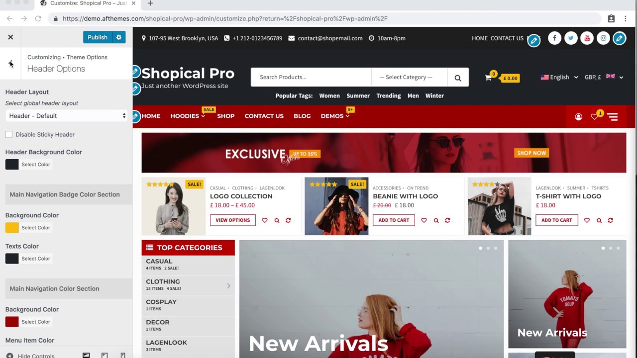 Shopical Pro: Multiple Header Options